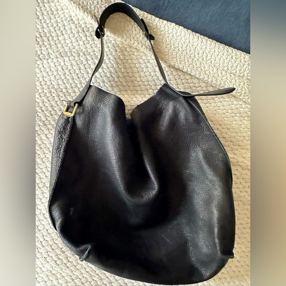 Linea Pelle | Bags | Linea Pelle Black Leather Large Tote Purse 4 X 18 ...